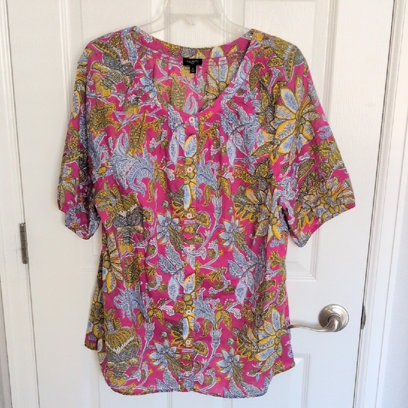 Talbots | Tops | Talbots Plus Pleated Sleeve Floral Blouse X | Poshmark